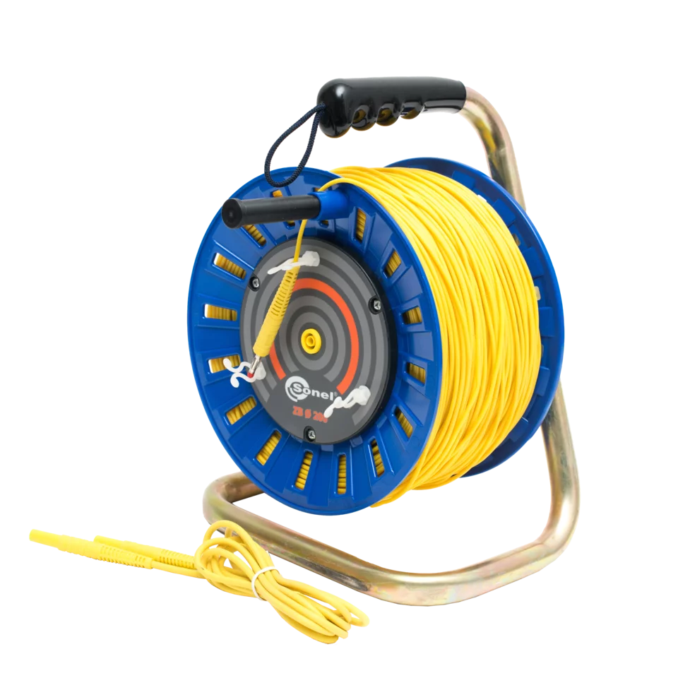 Test lead 200 m for earth resistance measurements (on a reel) yellow ...
