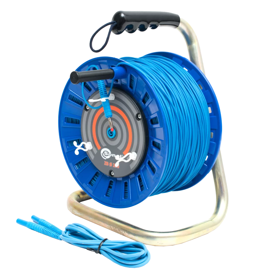 Test lead 200 m for earth resistance measurements (on a reel) blue ...